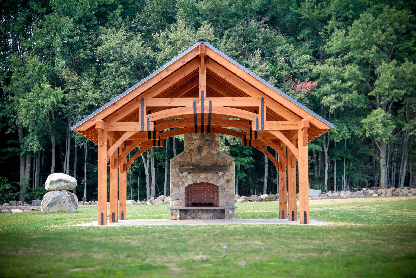 Timber Frame Pavilion Design Timber Pavilion Unifies Landscape And