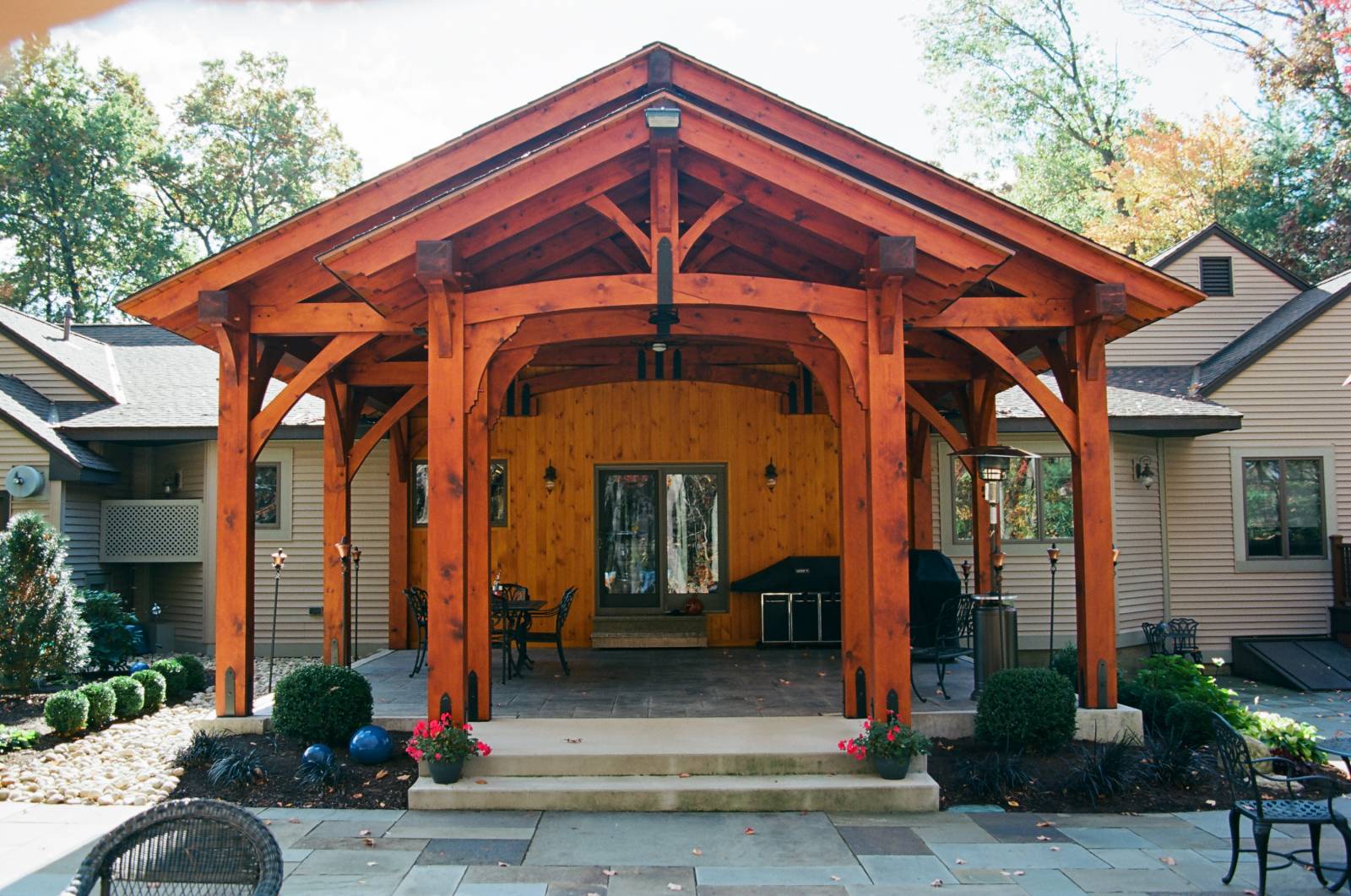Photo Feature: 24' x 24' Timber Frame Pavilion, Bristol, CT | The Barn Yard