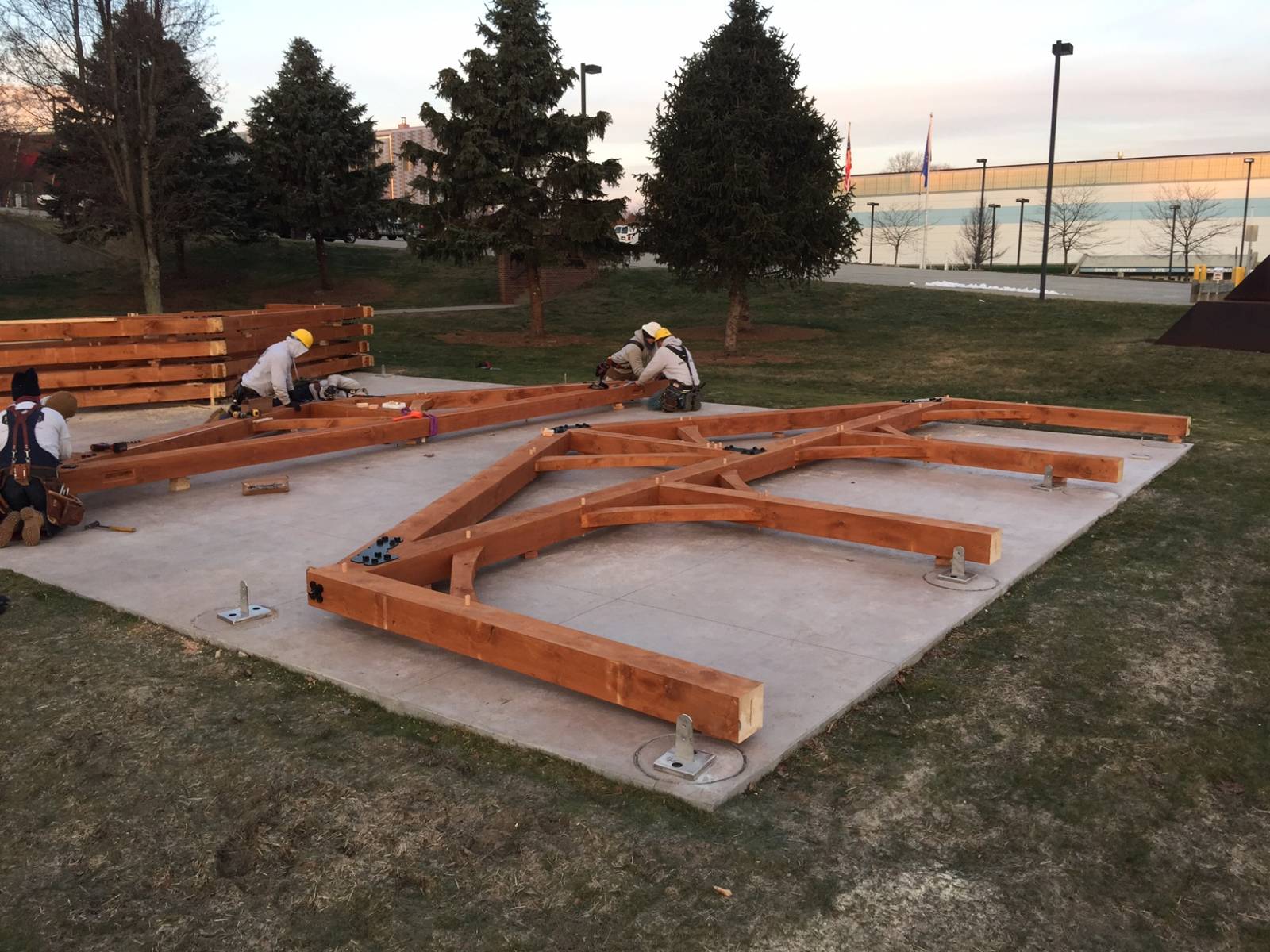 30' x 50' Timber Frame Pavilion at WCSU | The Barn Yard