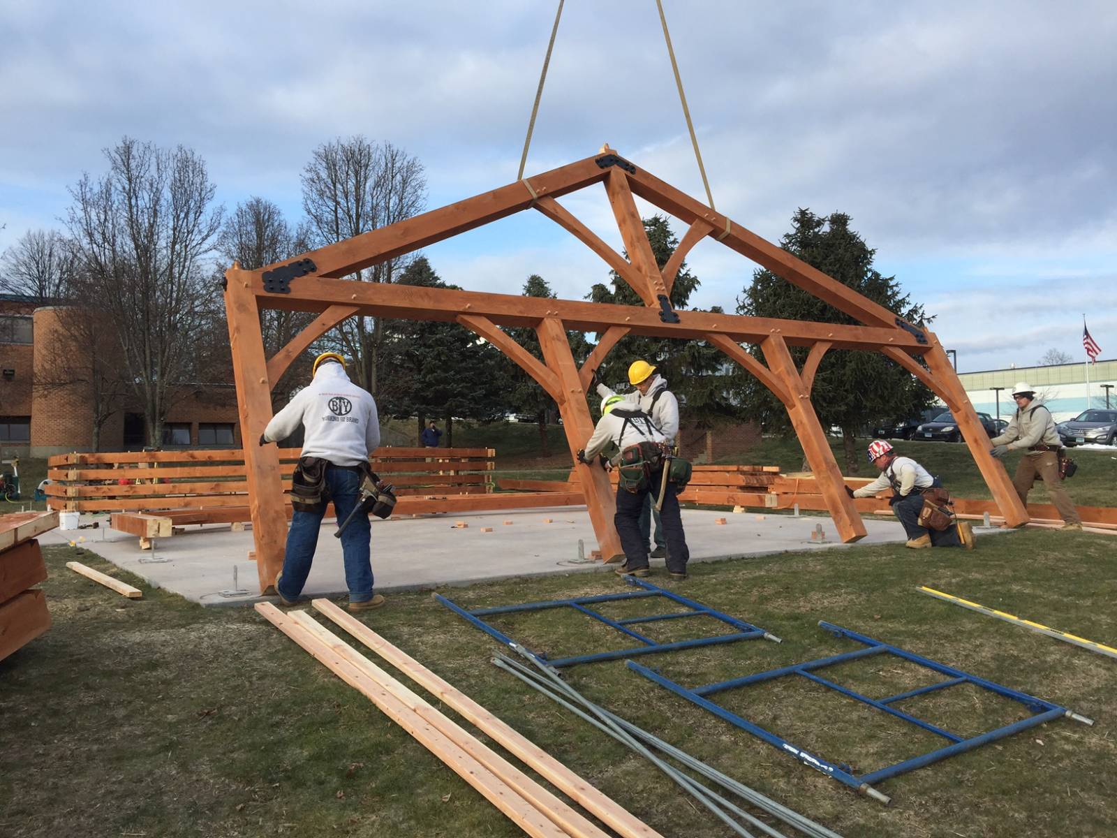 30' x 50' Timber Frame Pavilion at WCSU | The Barn Yard