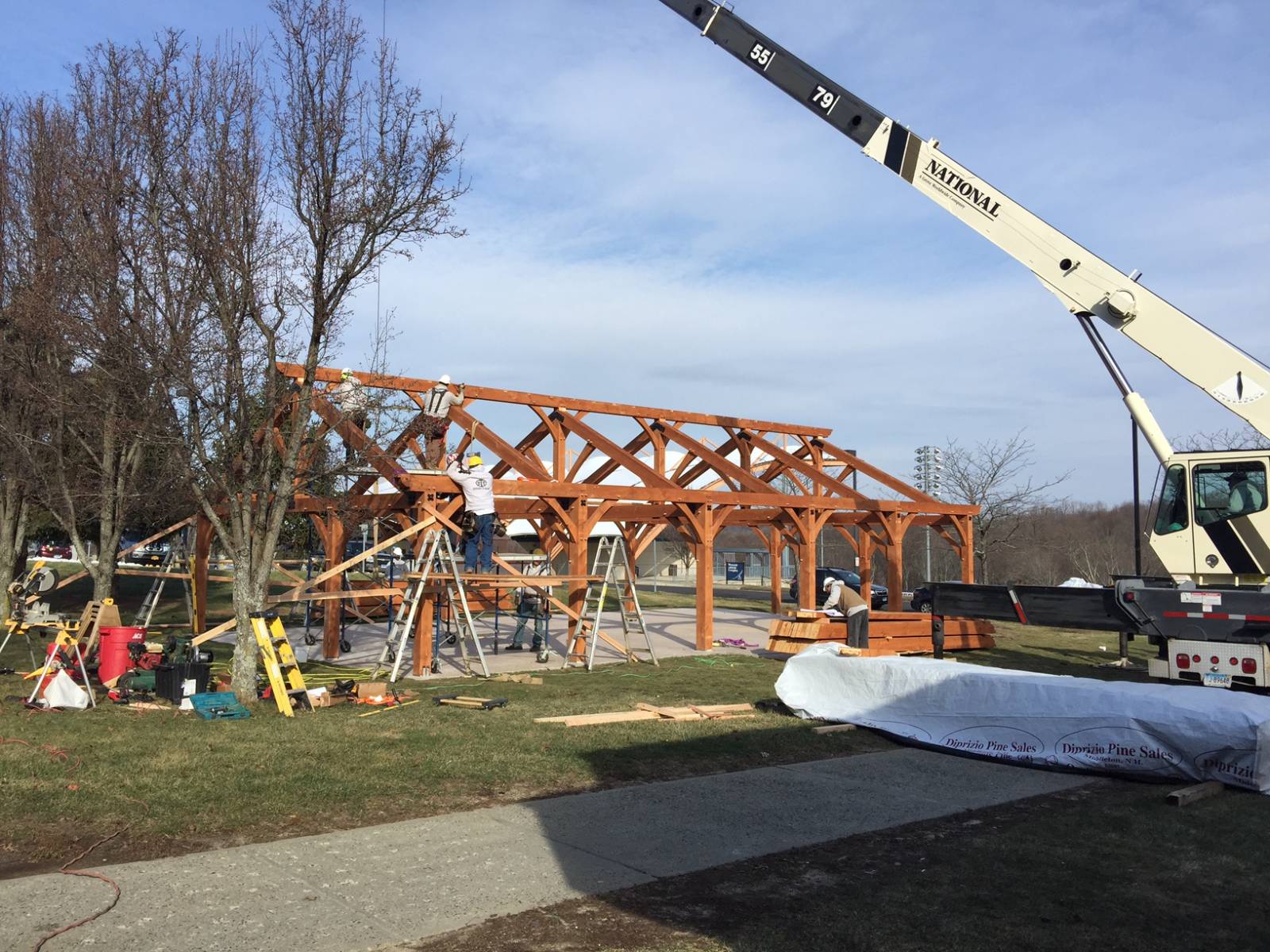 30' x 50' Timber Frame Pavilion at WCSU | The Barn Yard