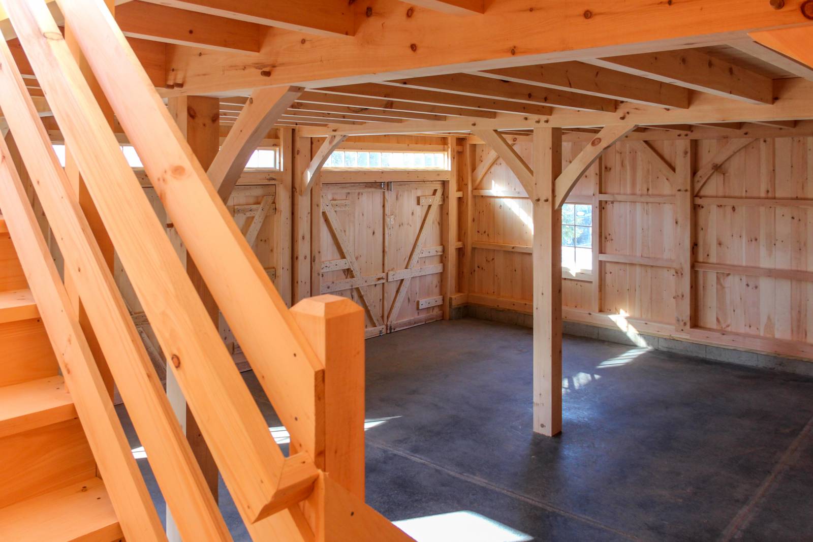 Post And Beam Barn Stairs