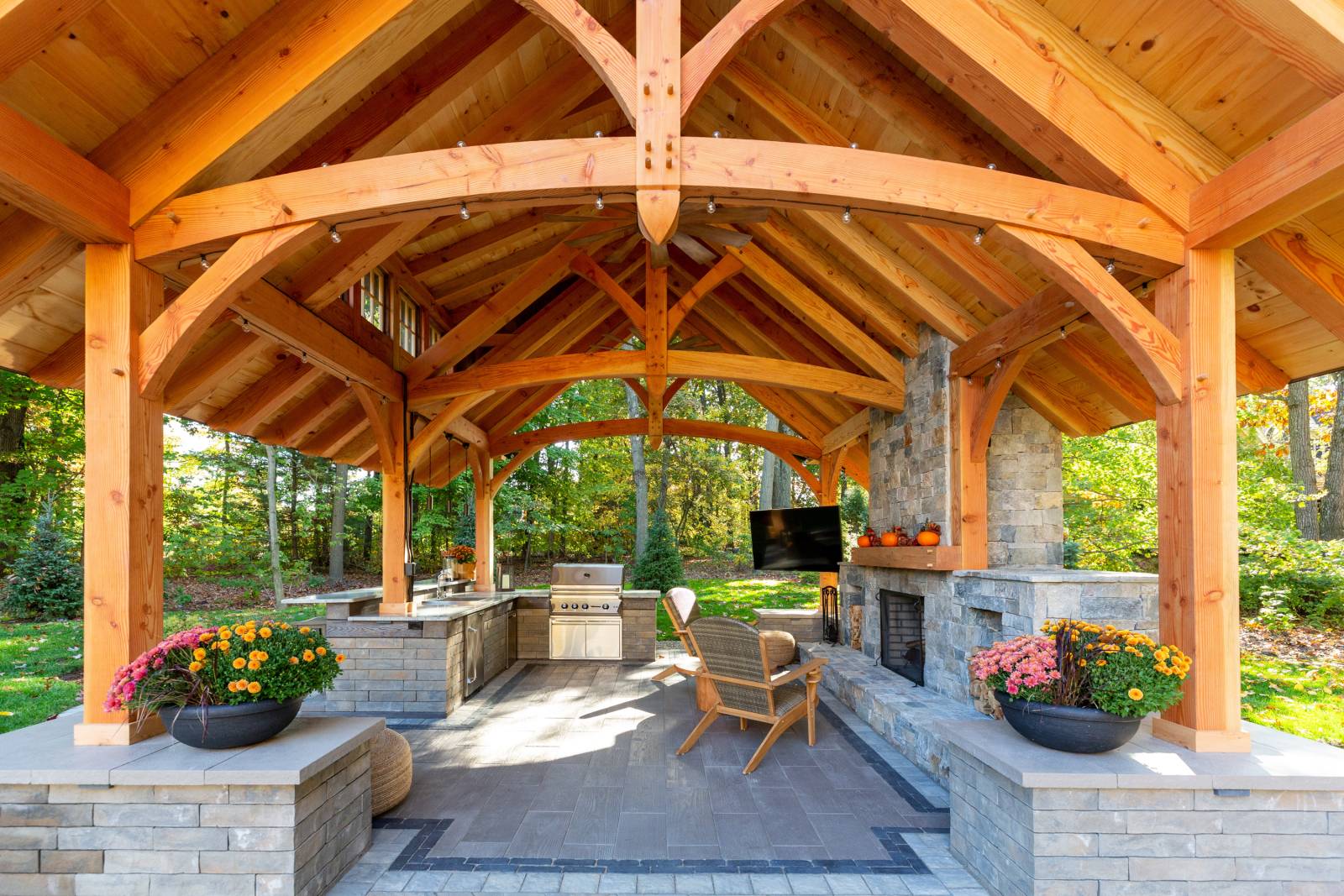 Rustic Outdoor Kitchen Pavilion