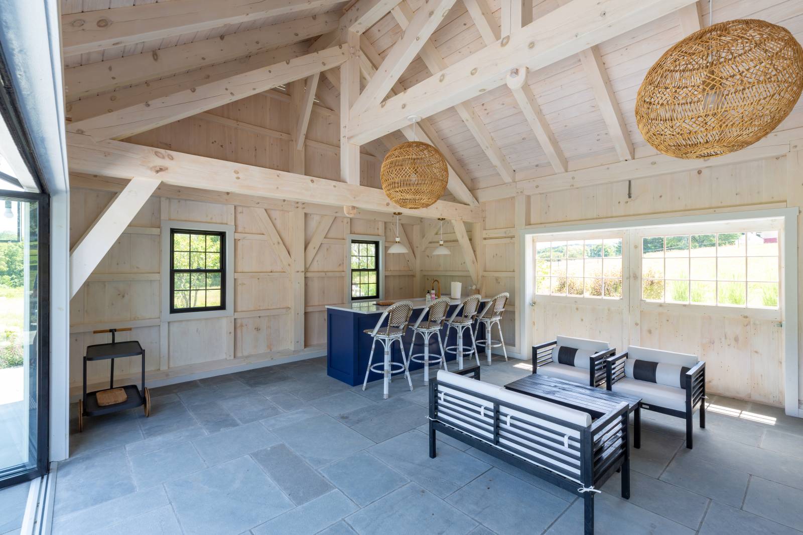 Upscale Timber Frame Pool House | The Barn Yard