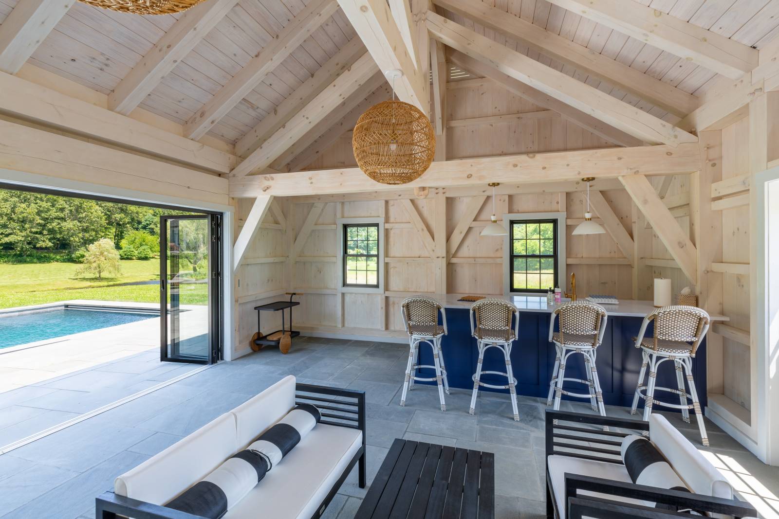 Upscale Timber Frame Pool House | The Barn Yard