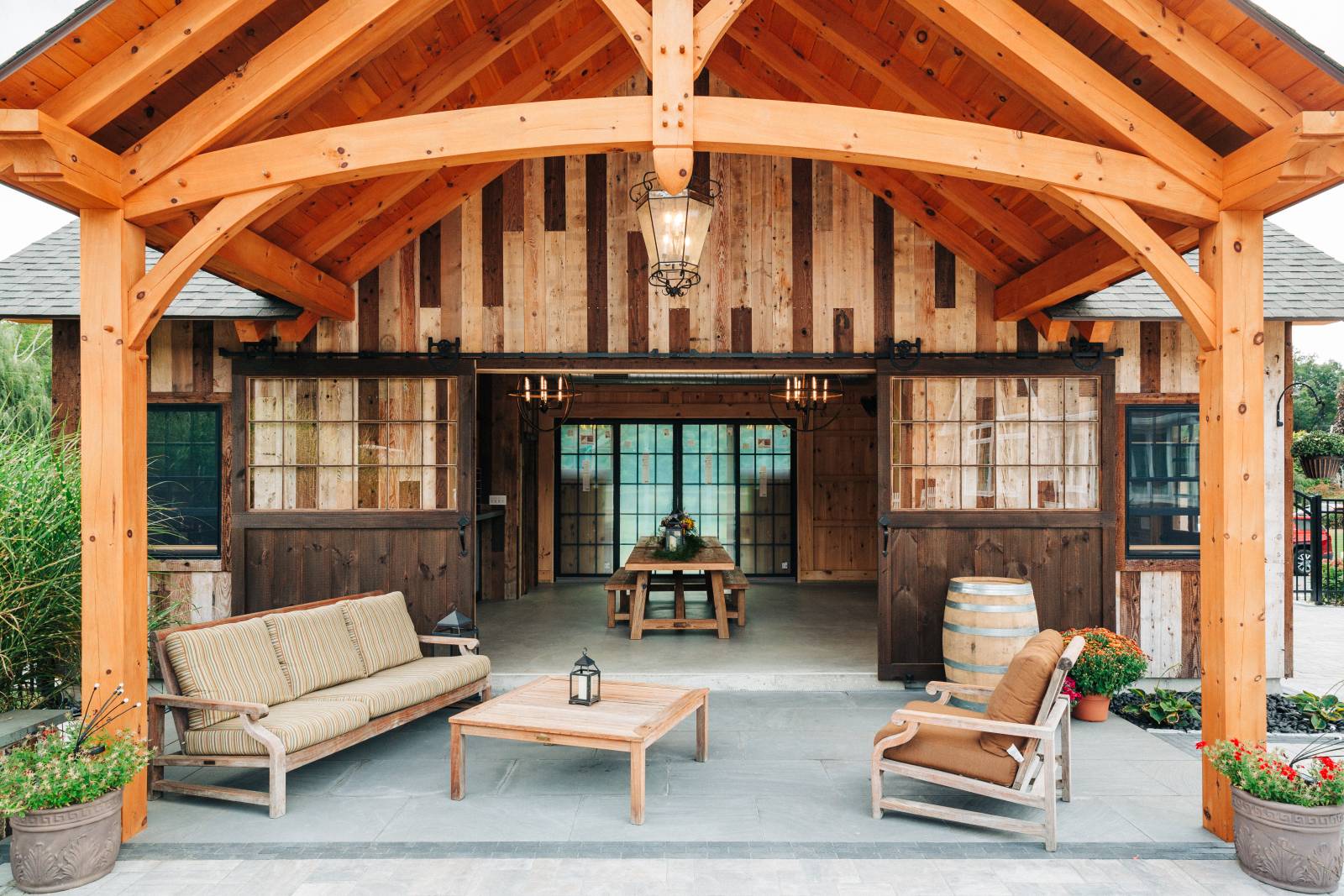 Rustic Timber Frame Pool House | The Barn Yard