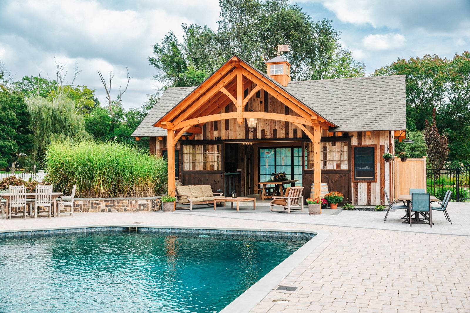 Rustic Timber Frame Pool House | The Barn Yard